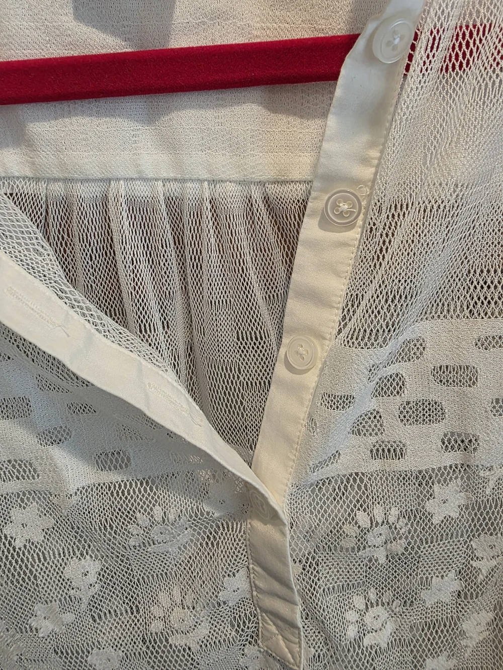 CAbi | Tops | Cabi White Sheer Lace Overlay Blouse With Tank | Poshmark